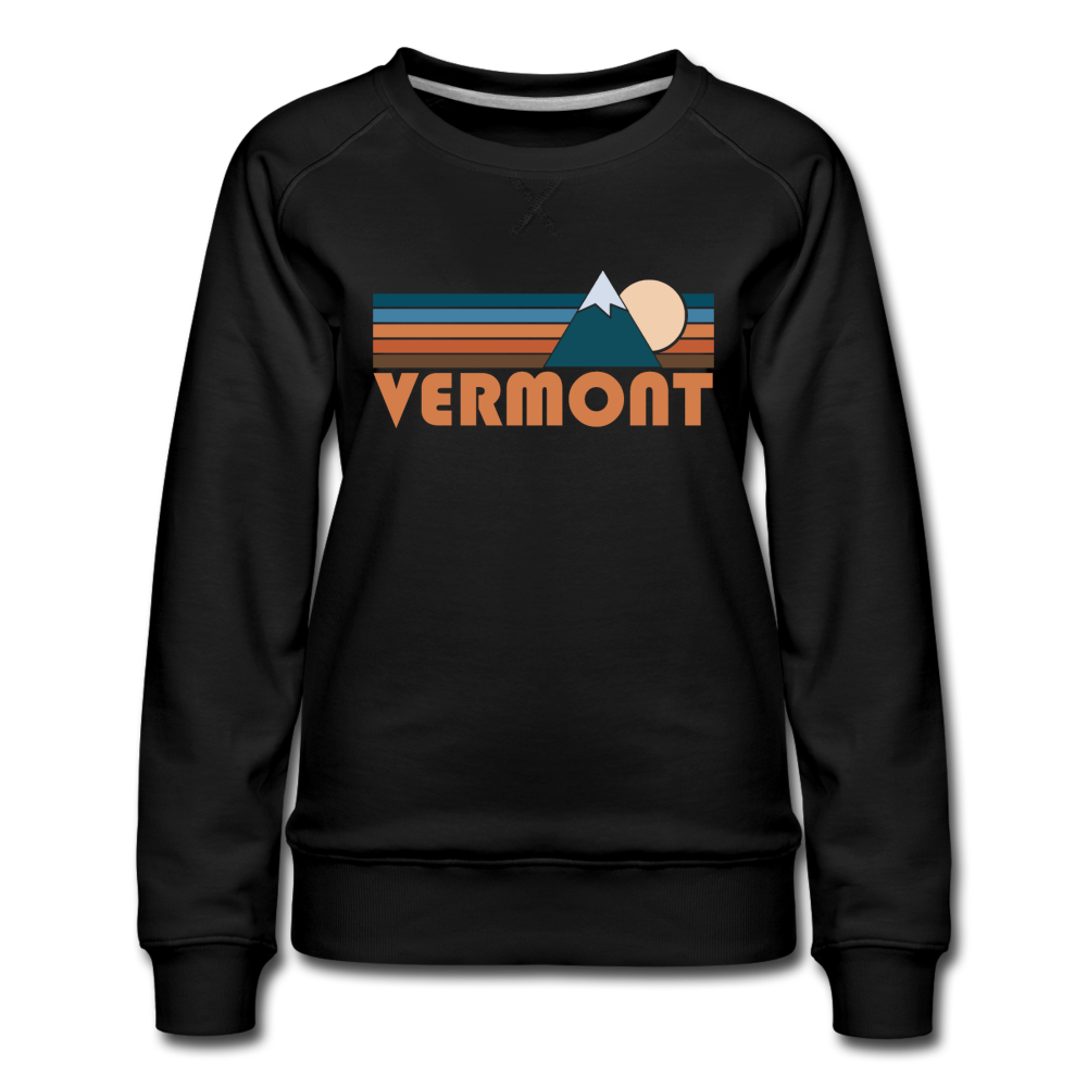 Vermont Premium Women's Sweatshirt - Retro Mountain Women's Vermont Cr ...